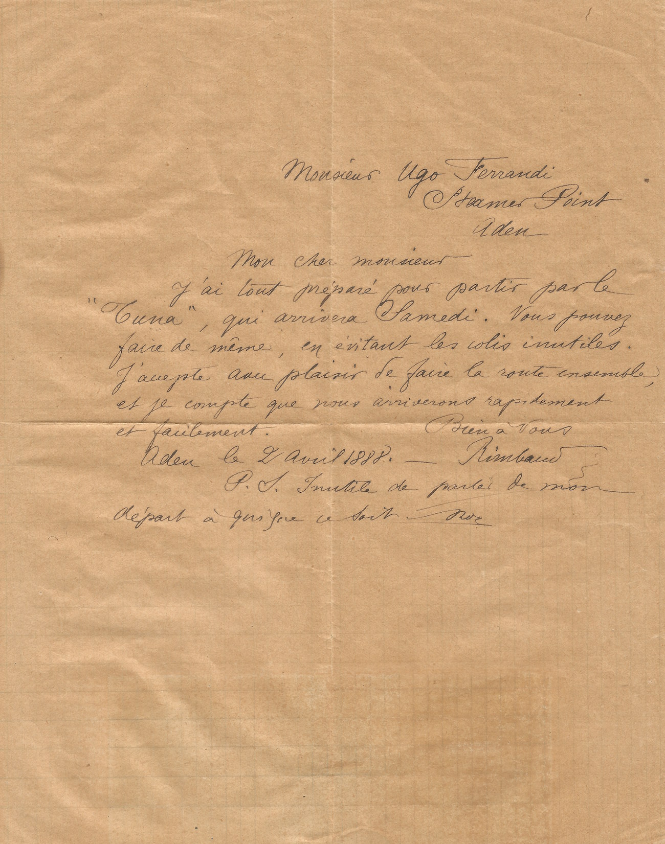 rimbaud - Autographes des Siècles