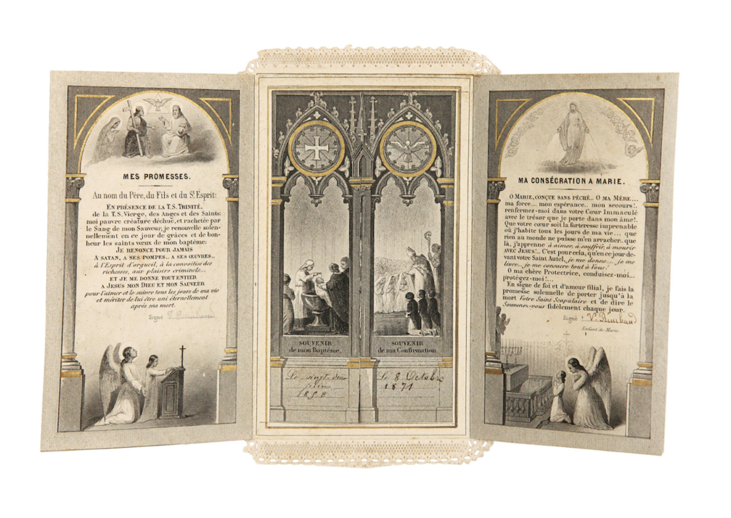 (RIMBAUD) - Vitalie RIMBAUD - Her first communion certificate.