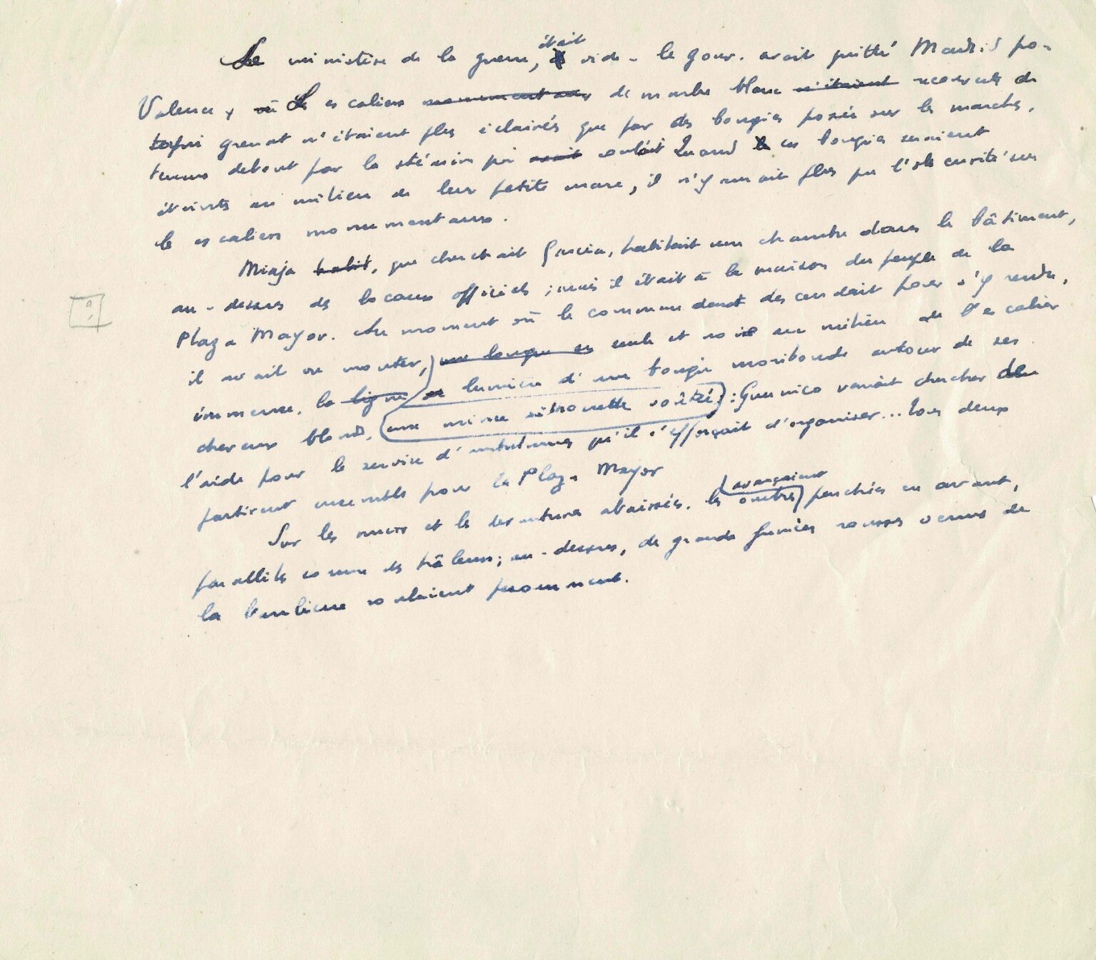 André MALRAUX - Manuscrit , en premier jet, pour son roman, L’Espoir.