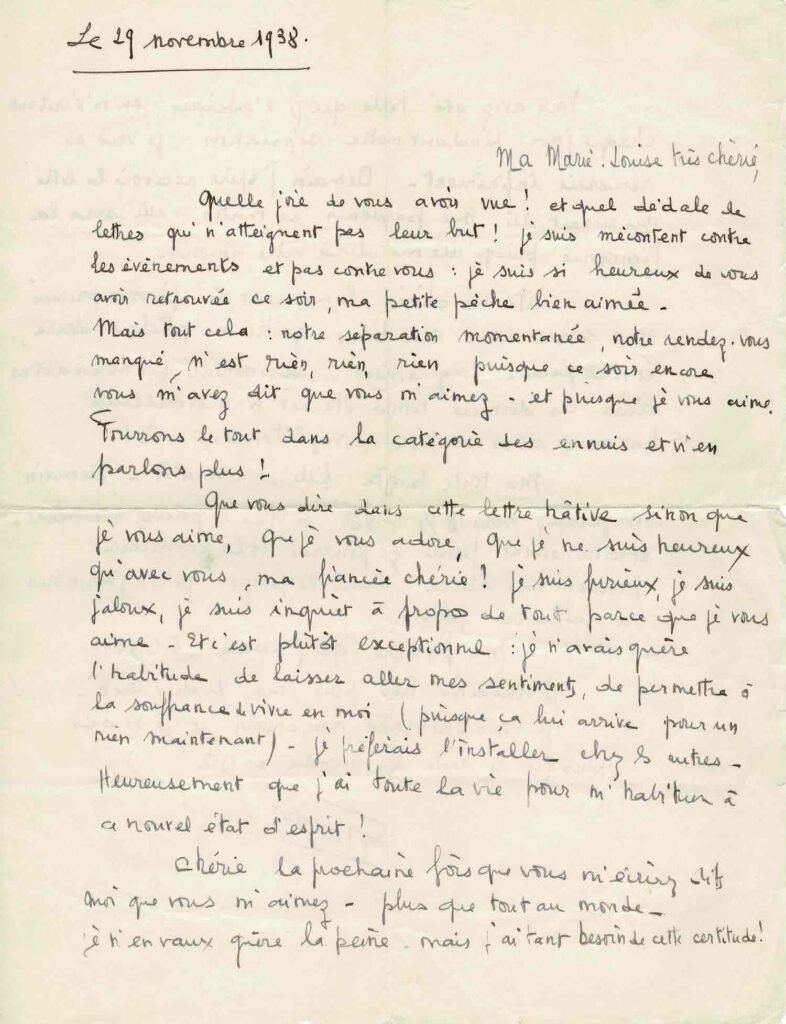 Una bellissima lettera d'amore di François Mitterrand, del 1938.