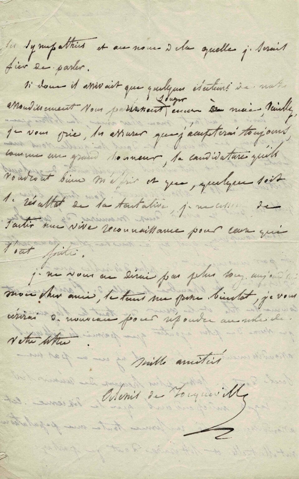 Alexis de TOCQUEVILLE - Set aus drei signierten Autogrammbriefen.