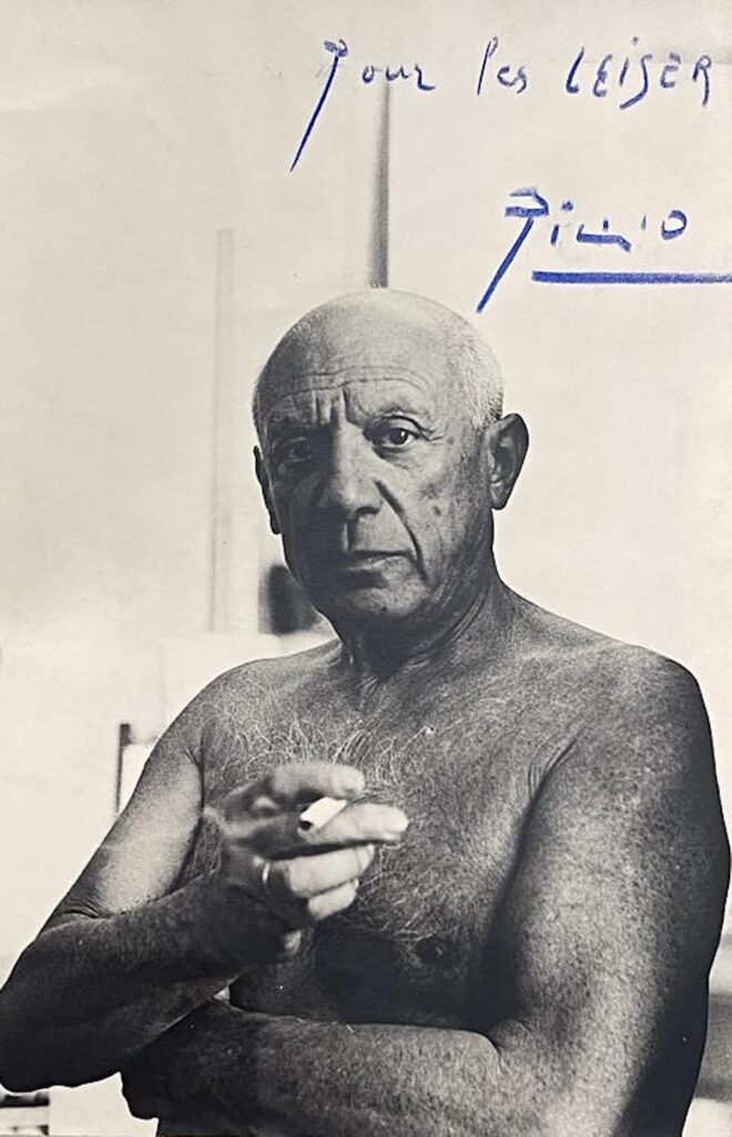 Original photograph signed in grease pencil by Pablo Picasso.