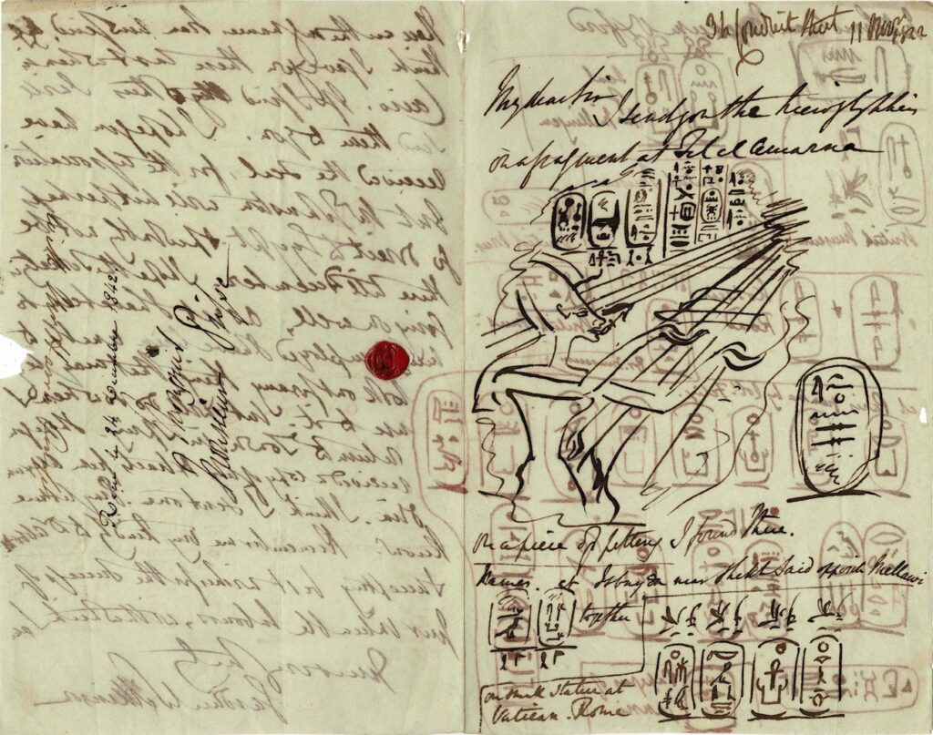 A fascinating letter from the English Egyptologist, John Gardner Wilkinson.