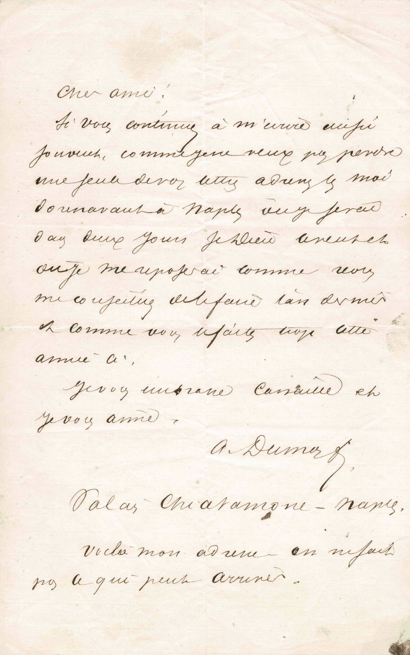 Alexandre Dumas anuncia su llegada a Nápoles para reunirse con ...