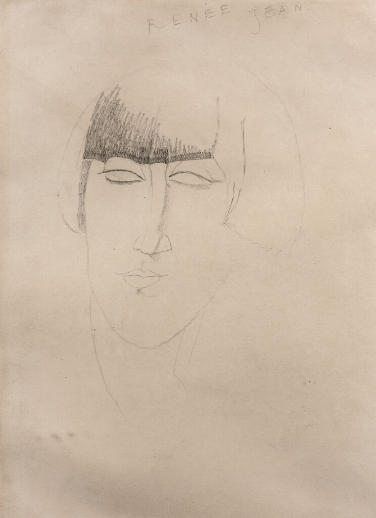 Amedeo MODIGLIANI sketches the face of Renée KISLING. 1916.